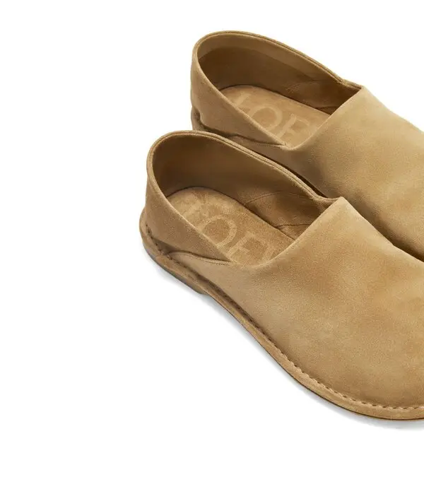 Loewe Suede Folio Slippers - White | Editorialist