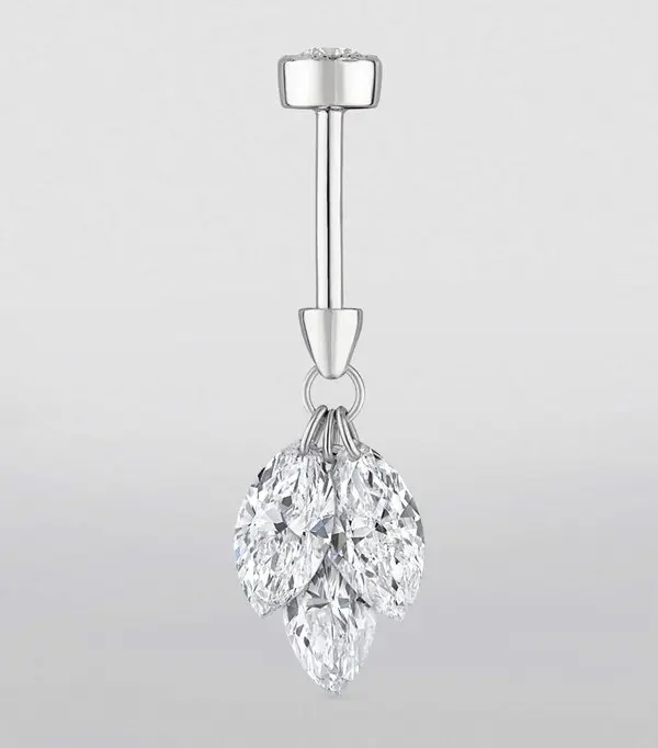 MARIA TASH Floating Diamond Plume Threaded Charm Earring