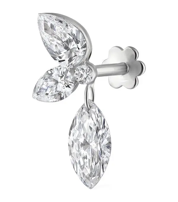 MARIA TASH Grand Marquise Pear Diamond Echo Earring - White