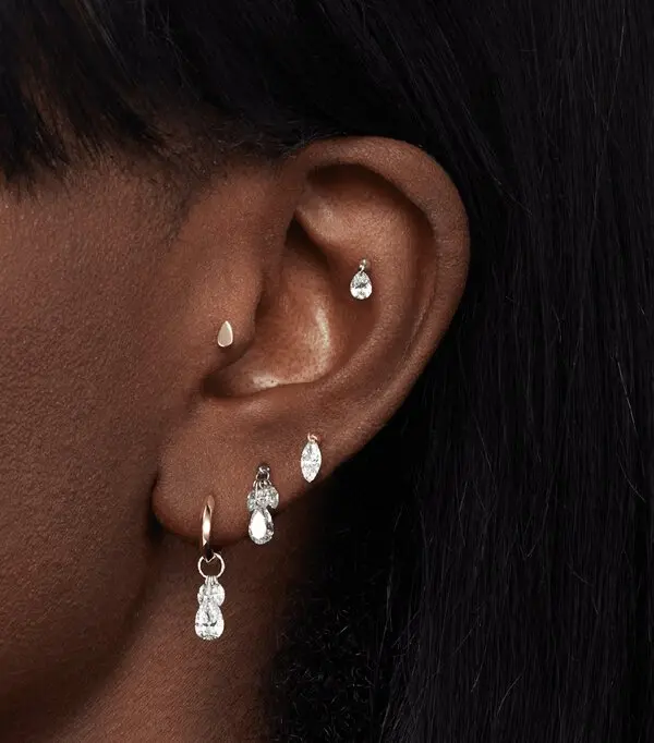 MARIA TASH Floating Pear Diamond Plume Charm