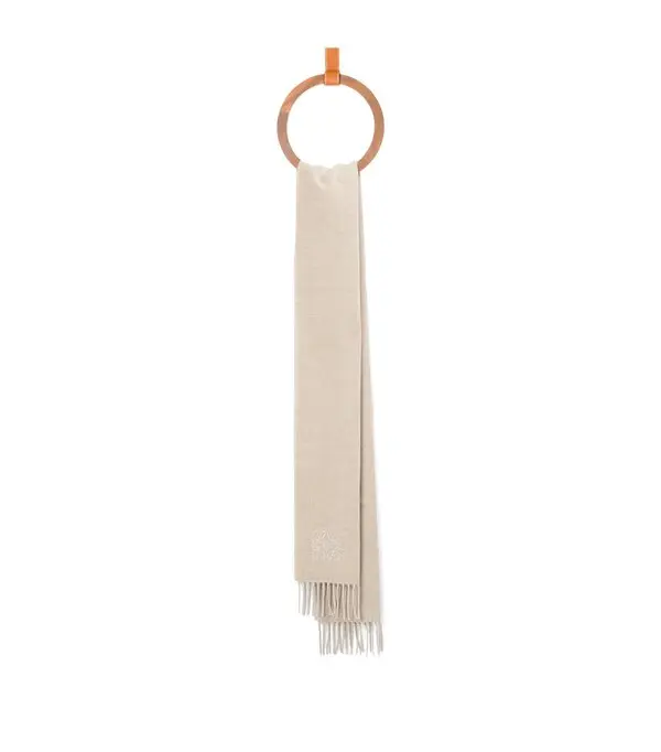 Loewe Bicolour Anagram Scarf - White