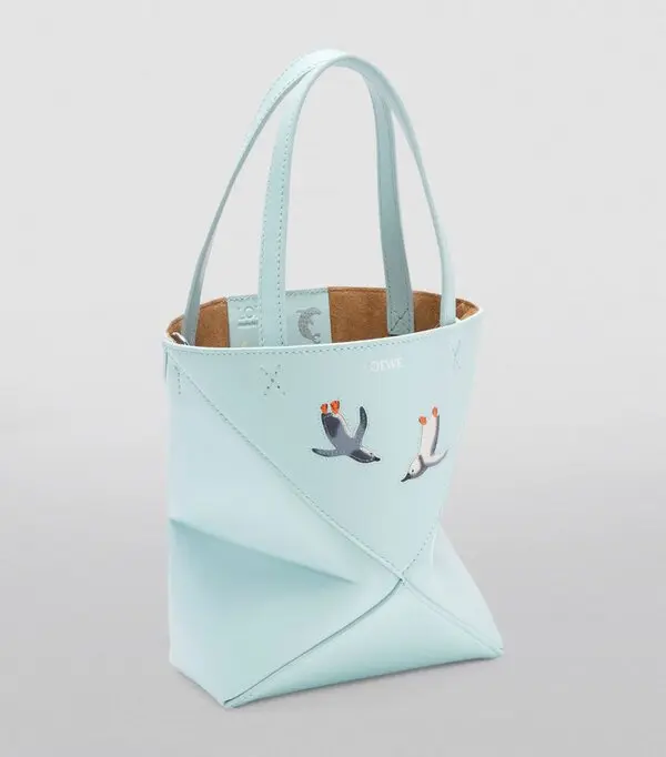 小物 tsu67 LOEWE Blue x Suna Fujita Mini Puzzle Edge Top-Handle Bag | Harrods US