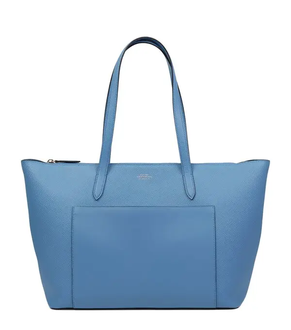 Smythson Panama East West Tote Bag With Zip