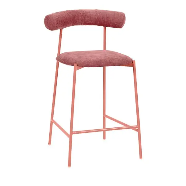 TOV FURNITURE Liliana Performance Velvet Bar Stool - Mauve
