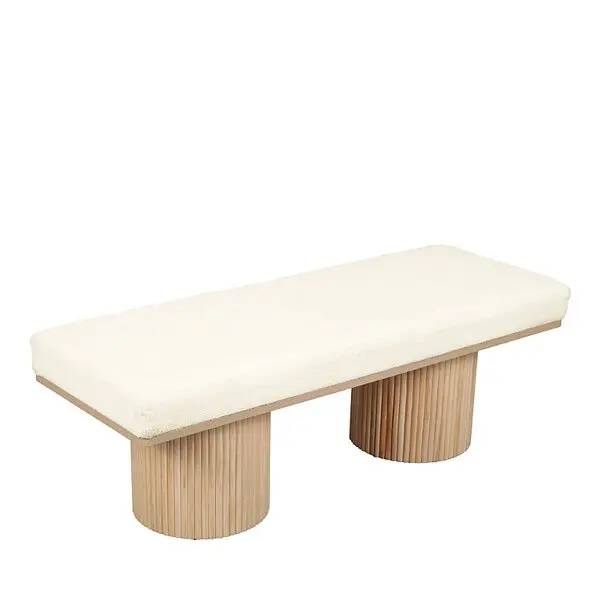 TOV FURNITURE Sagano Dyed-yarn Bench - Natural,white