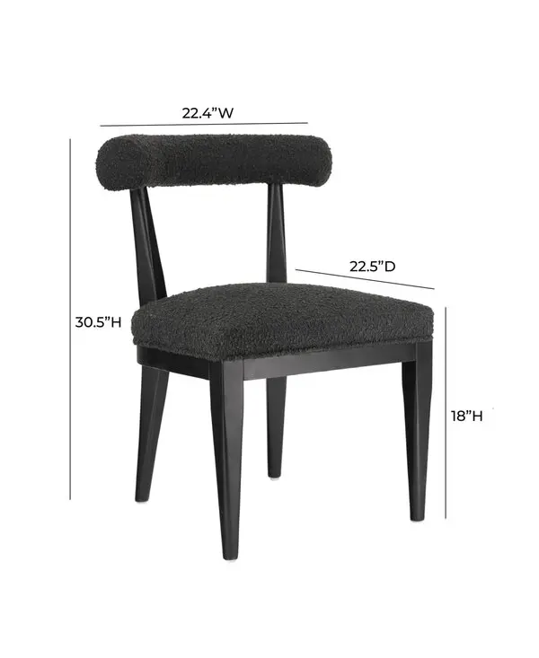 TOV FURNITURE Palla Performance Boucle Dining Chair - Black