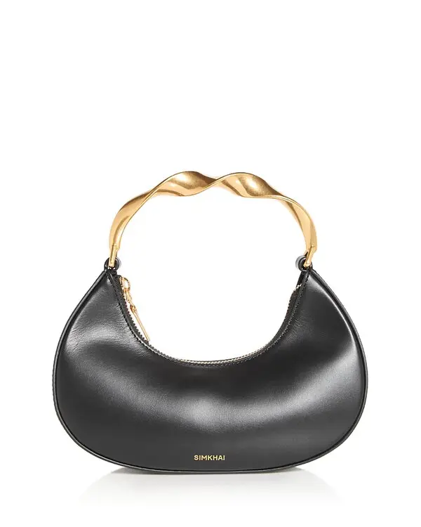 Simkhai Nixi Twist Top Handle Bag - Black