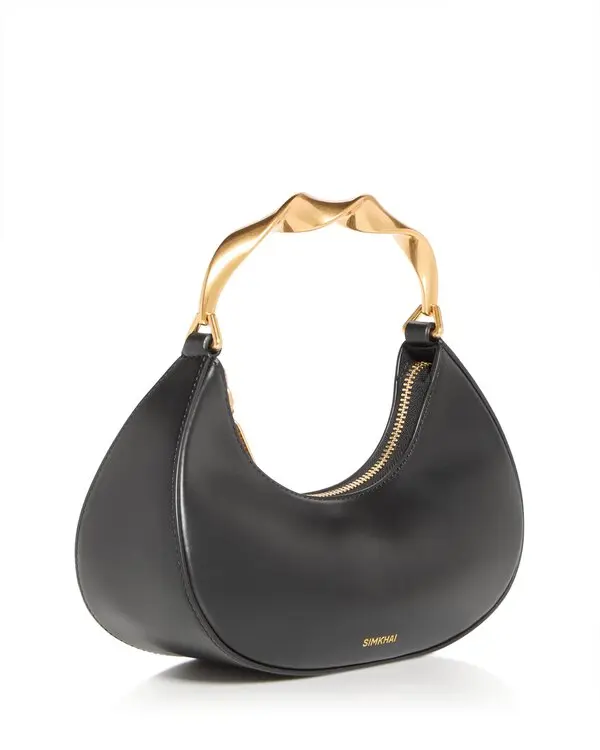 Simkhai Nixi Twist Top Handle Bag - Black