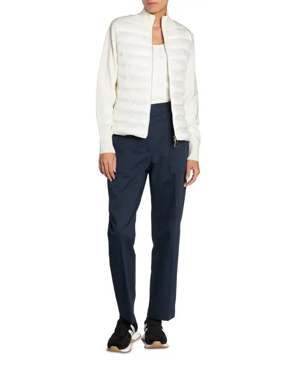 Moncler Quilted Wool Puffer Cardigan - White