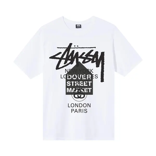 StÜssy X Dover Street Market World Tour Tee - White