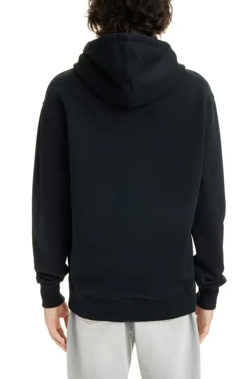 AMI Paris De Coeur Embroidered Cotton Knit Hoodie - Black/001