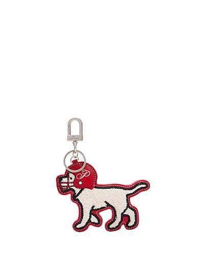 Pink Logo Keychain Charm - Grey