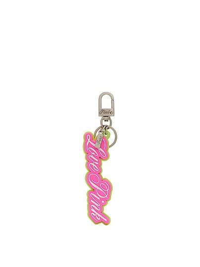Pink Corded Dog Keychain Charm - Pink