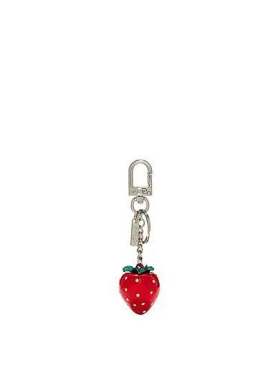 Pink Corded Dog Keychain Charm - Red