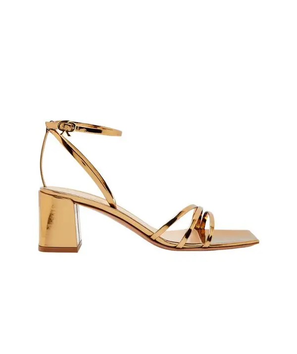 GIANVITO ROSSI Stivale 65 Metallic Leather Sandals