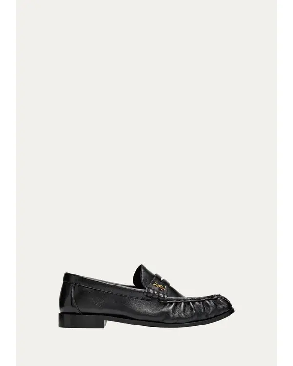 Saint Laurent Le Leather Penny Loafers - Nero