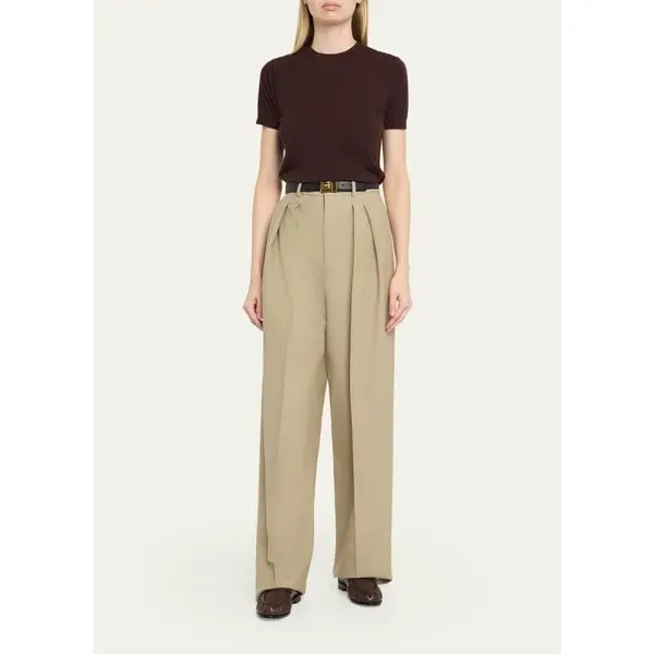 Saint Laurent Le Leather Penny Loafers - Paris Brown