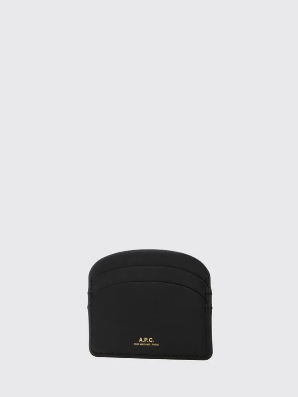 A.p.c. Calfskin Leather Card Holder - Black