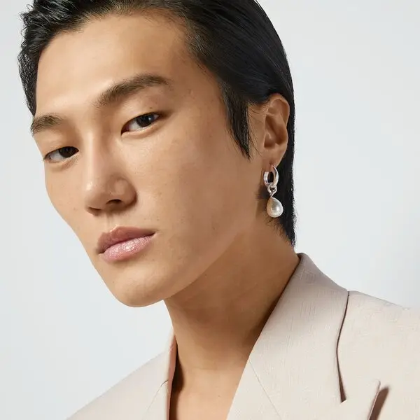 Gucci Hoop Earrings With Pearl Drops