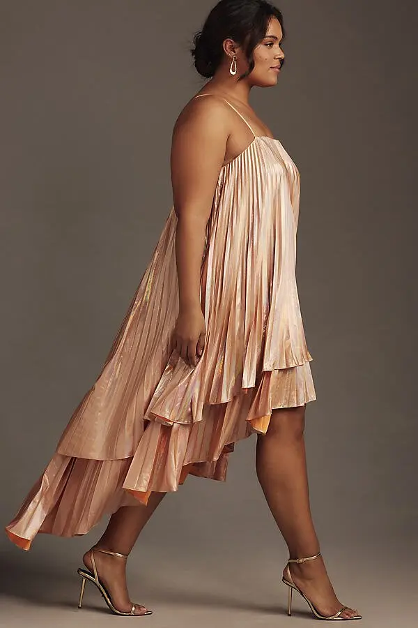 Hutch Layered Pleats Dress - Pink | Editorialist