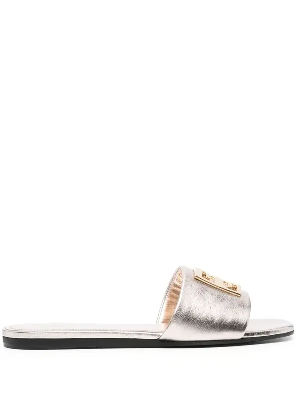 Givenchy 4g-motif Leather Sandals - Gold
