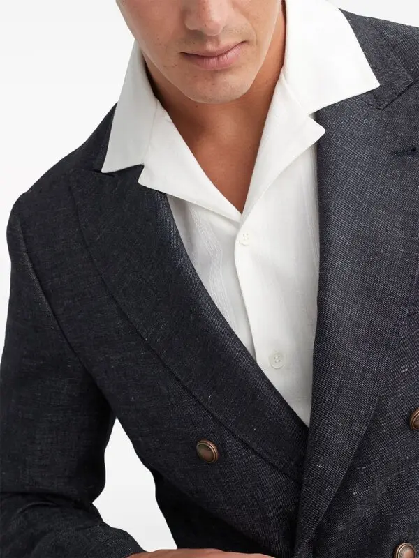 Brunello Cucinelli Double-breasted Linen Blazer