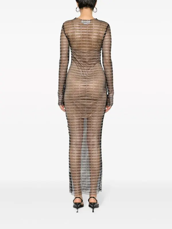 GENNY Crystal-embellished Mesh Maxi Dress