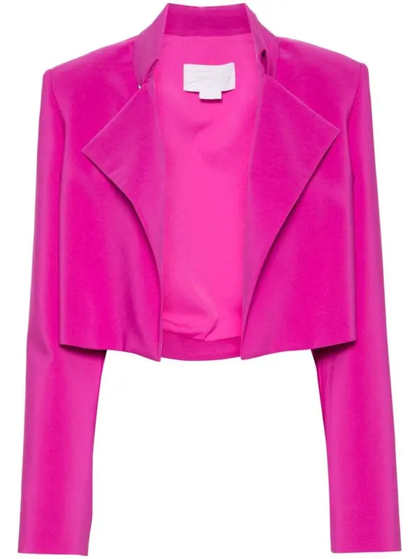 GENNY Crystal-embellished Cropped Blazer - Pink