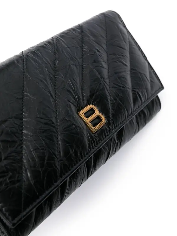 Balenciaga Logo-plaque Quilted Wallet