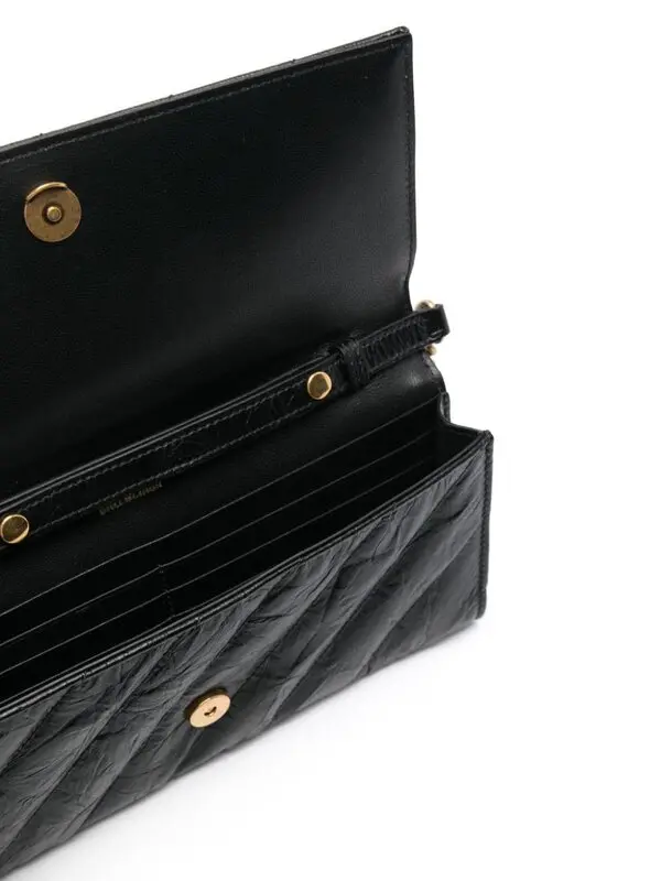 Balenciaga Logo-plaque Quilted Wallet