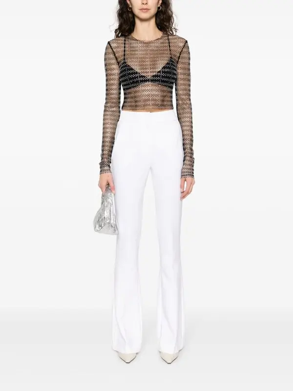 GENNY Rhinestone-embellished Mesh Top