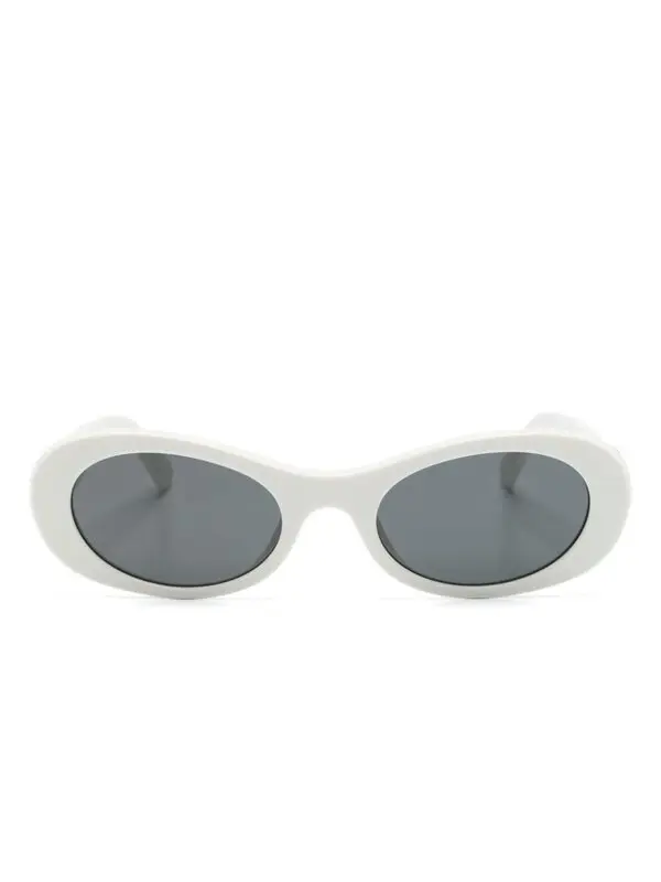 Miu Miu Miu Glimpse Oval-frame Sunglasses - White