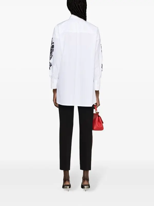 Dolce & Gabbana Lace Trim Cotton Shirt - White