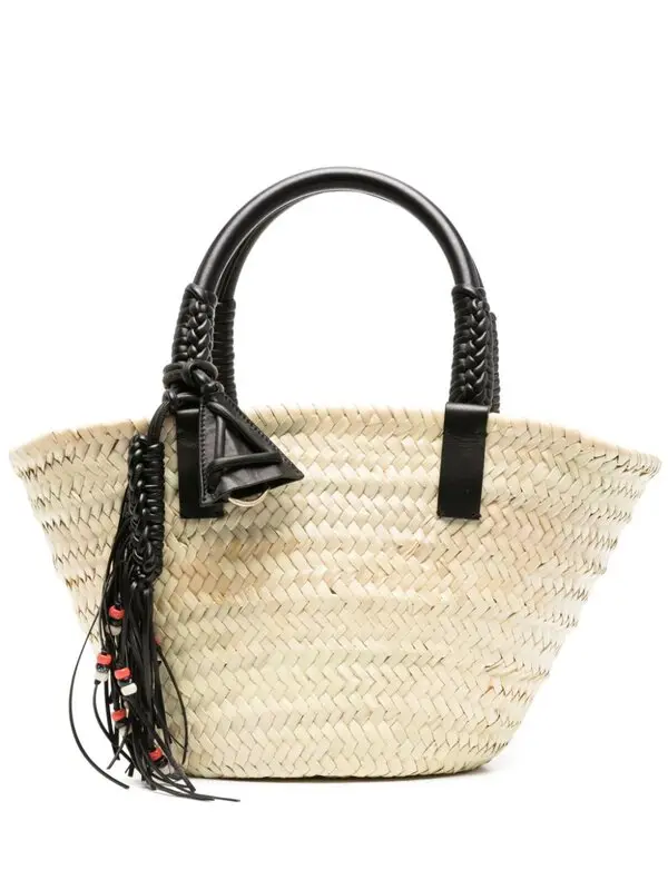 Alanui Small Icon Palm Leaf Tote Bag - Neutrals