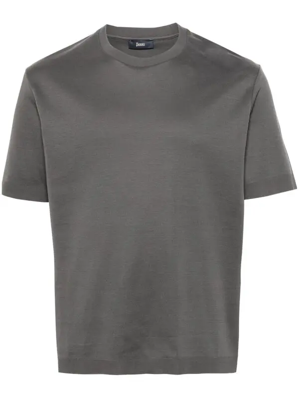 Herno Piqué-weave T-shirt - Grey
