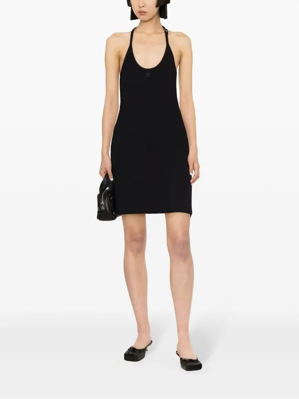 COURREGES Holistic Buckle 90's Logo-patch Minidress - Black