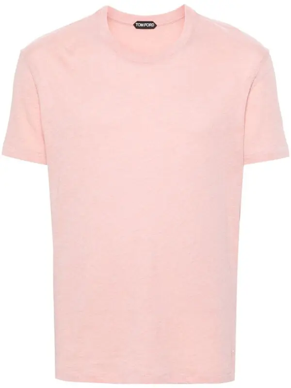 TOM FORD Logo-embroidered Mélange T-shirt - Pink