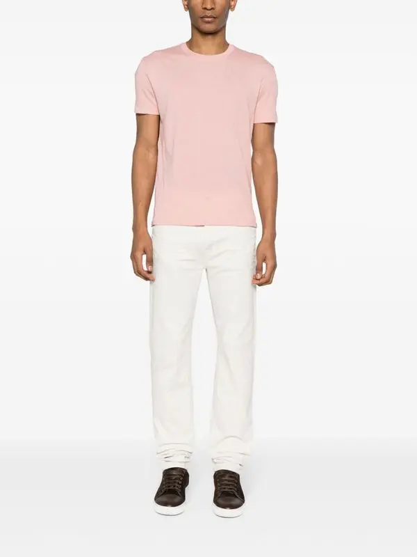 TOM FORD Logo-embroidered Mélange T-shirt - Pink