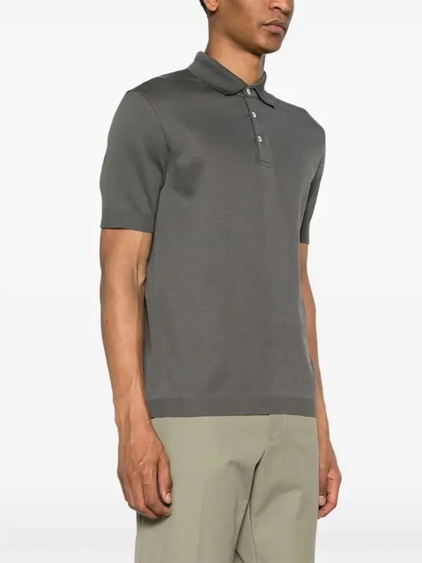 Herno Button-up Cotton Polo Shirt - Grey