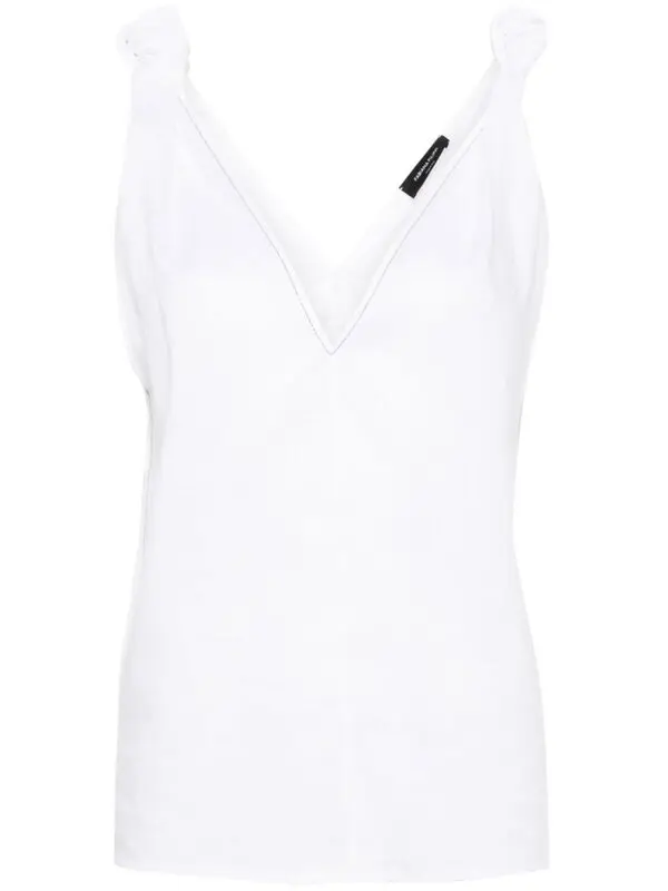 Fabiana Filippi V-neck Linen Blouse - White