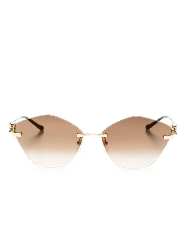 CARTIER Panthère De Geometric-frame Sunglasses - Gold