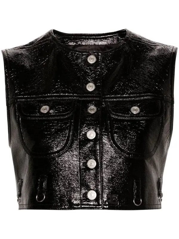COURREGES Faux-leather Cropped Vest