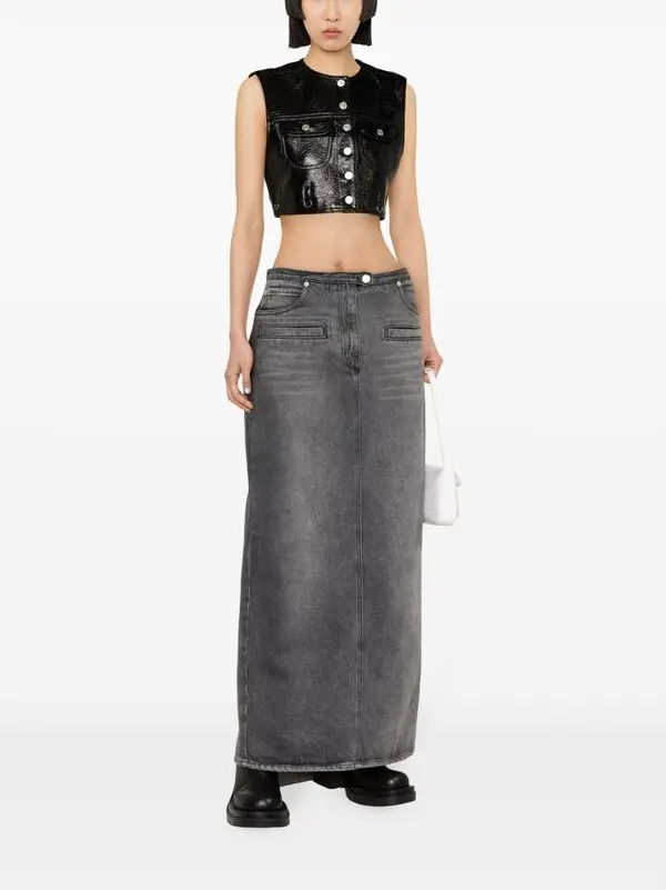 COURREGES Faux-leather Cropped Vest