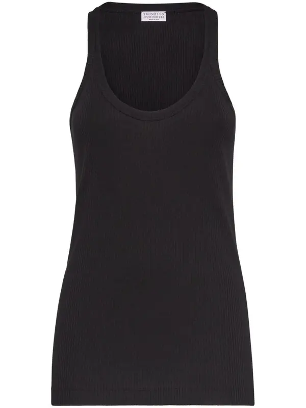 Brunello Cucinelli Ribbed Tank Top - Black