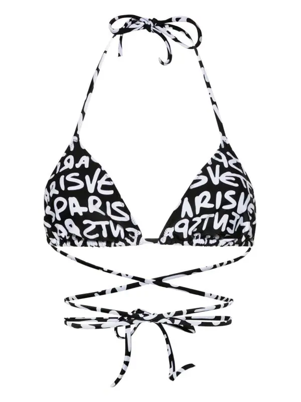 Vetements Logo-print Triangle Bikini Top - Black