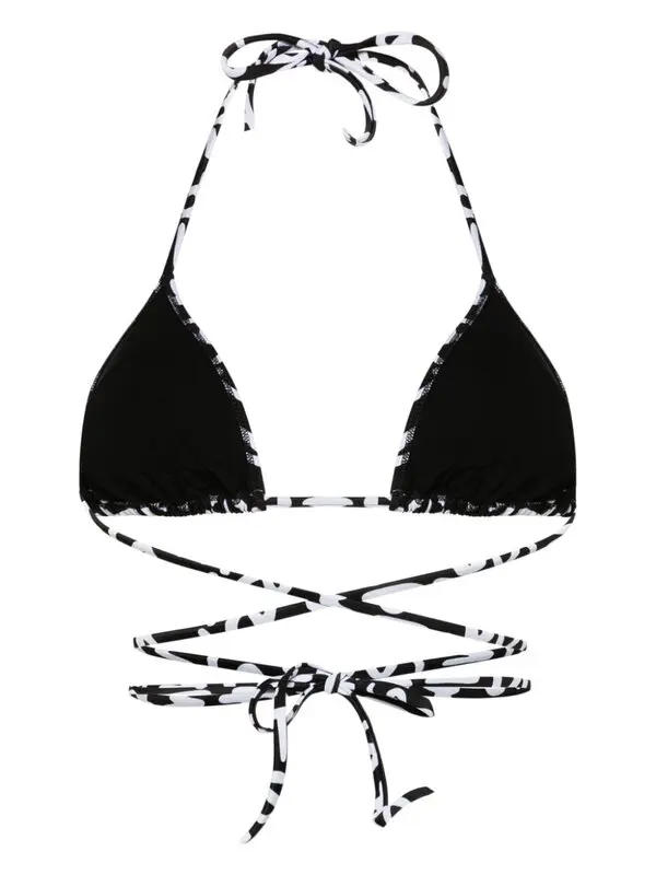 Vetements Logo-print Triangle Bikini Top - Black