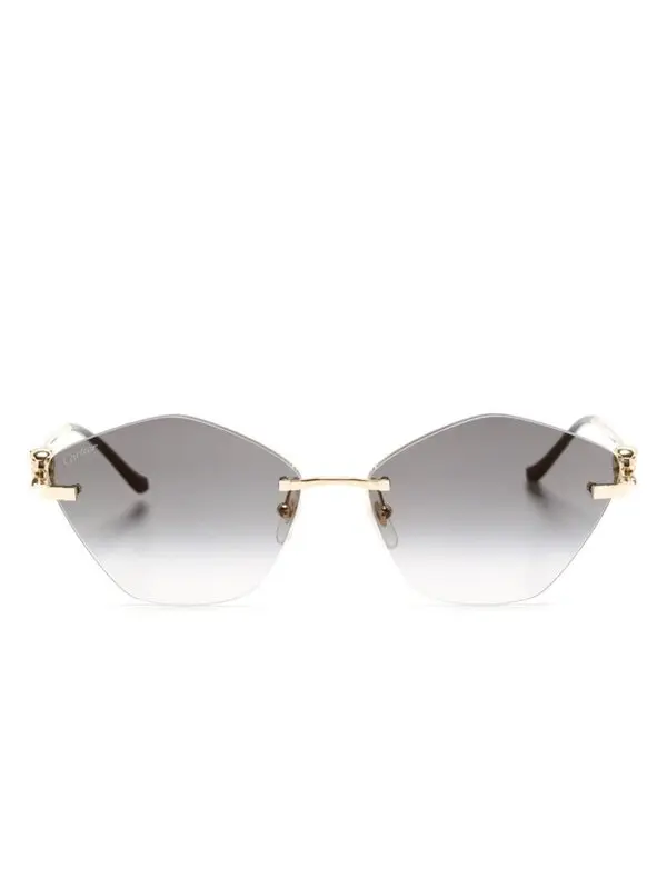 CARTIER Geometric-frame Sunglasses - Gold