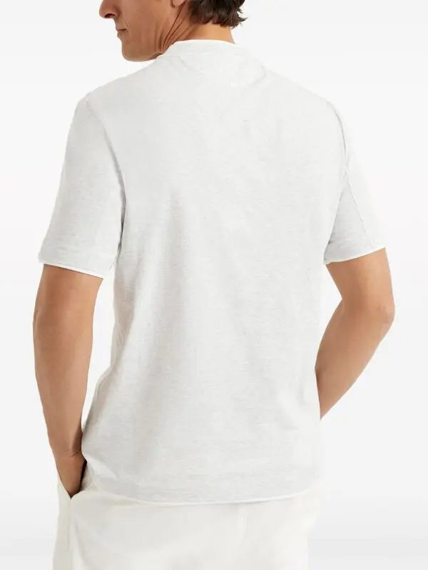 Brunello Cucinelli Mélange-effect Cotton T-shirt - White