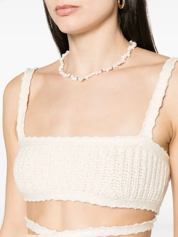 Alanui Lush Nature Cotton Top - Neutrals