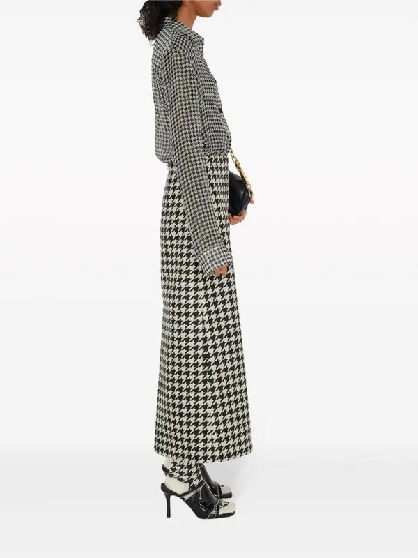 Burberry Houndstooth-print Silk Shirt